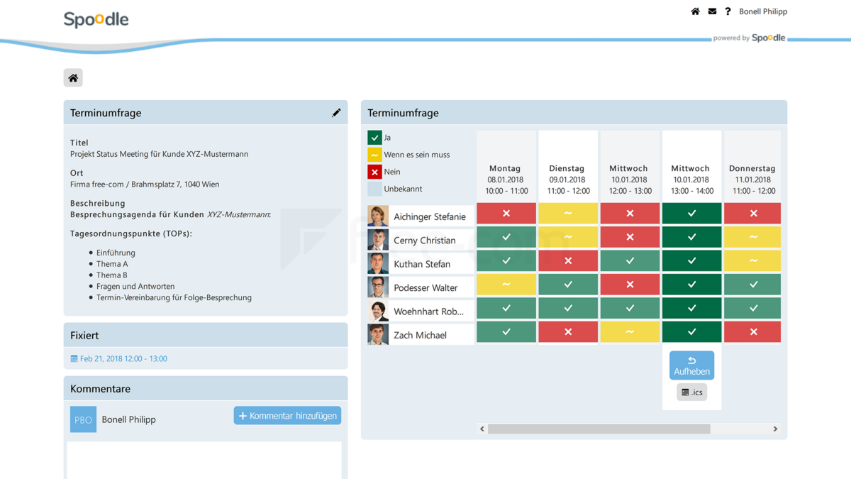 Extensive Data Protection for Internal Appointment Coordination