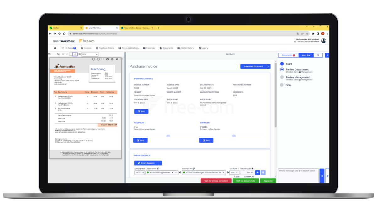 Digital Invoice Workflow: Automated Scanning & Processing