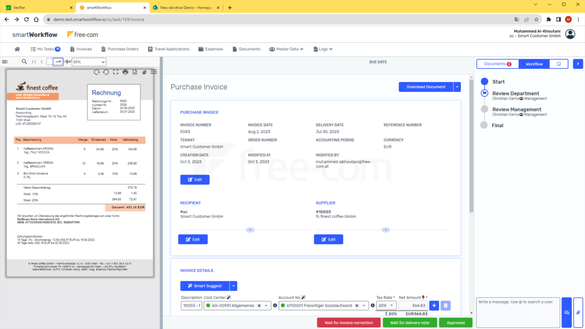 Digital Invoice Workflow: Automated Scanning & Processing